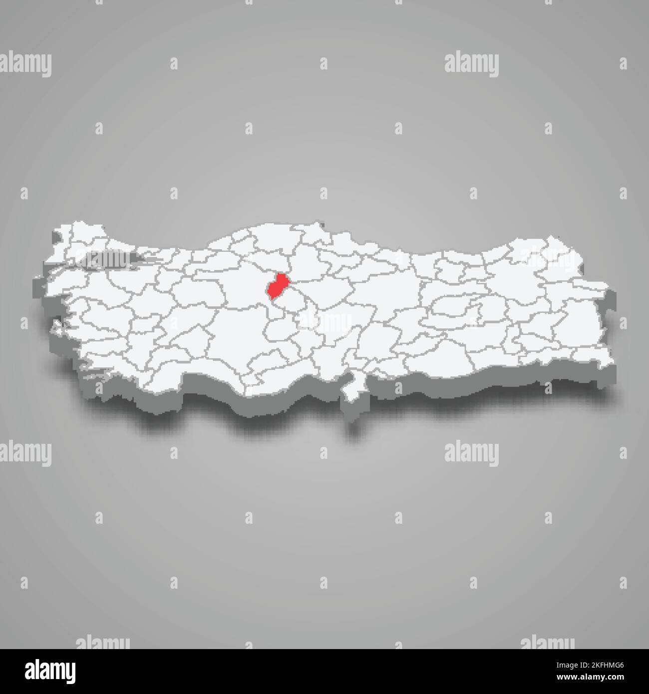 Kirikkale region location within Turkey 3d isometric map Stock Vector ...