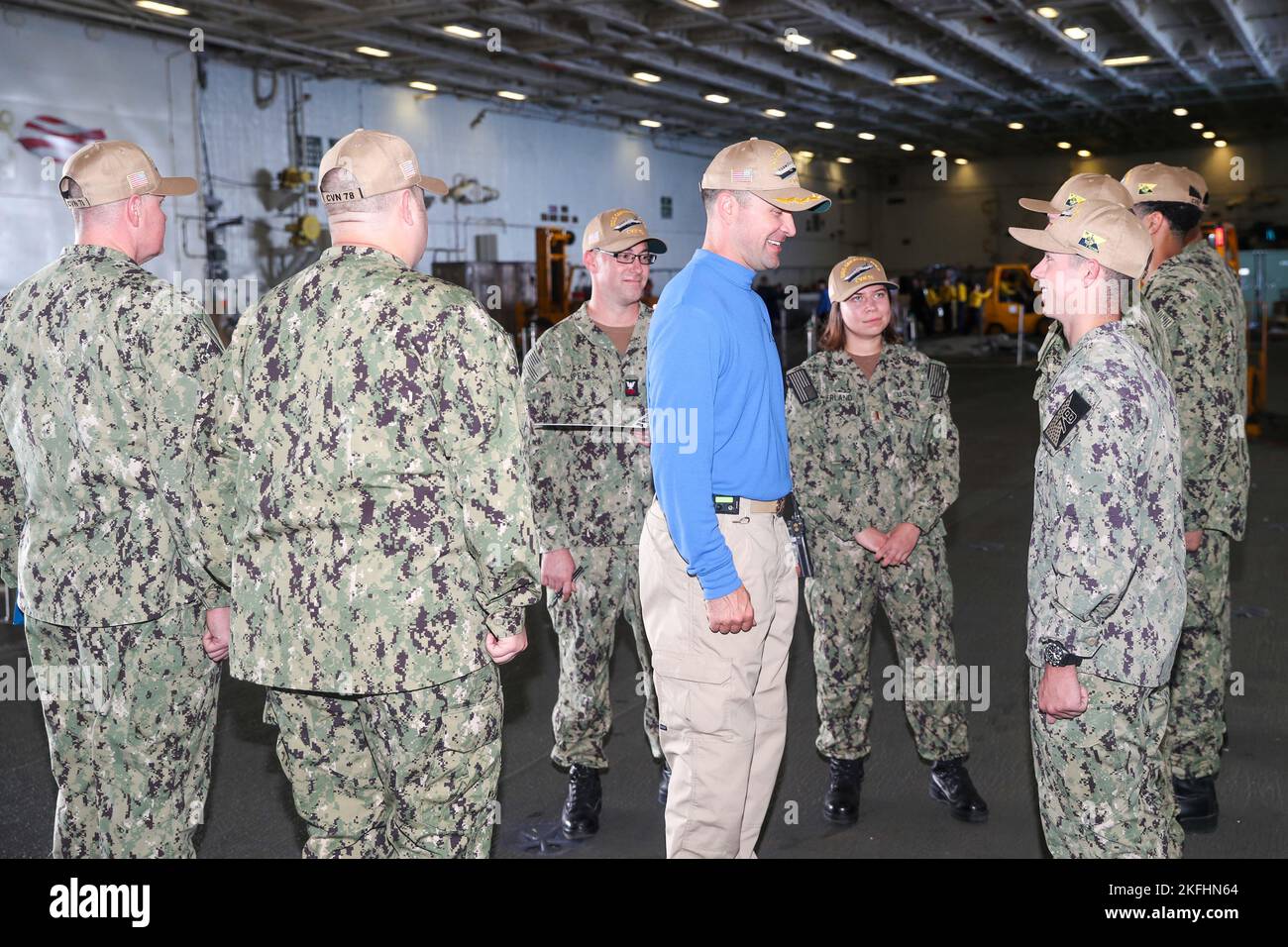Capt. Jeremy Shamblee, center, USS Gerald R. Ford's (CVN 78) executive ...
