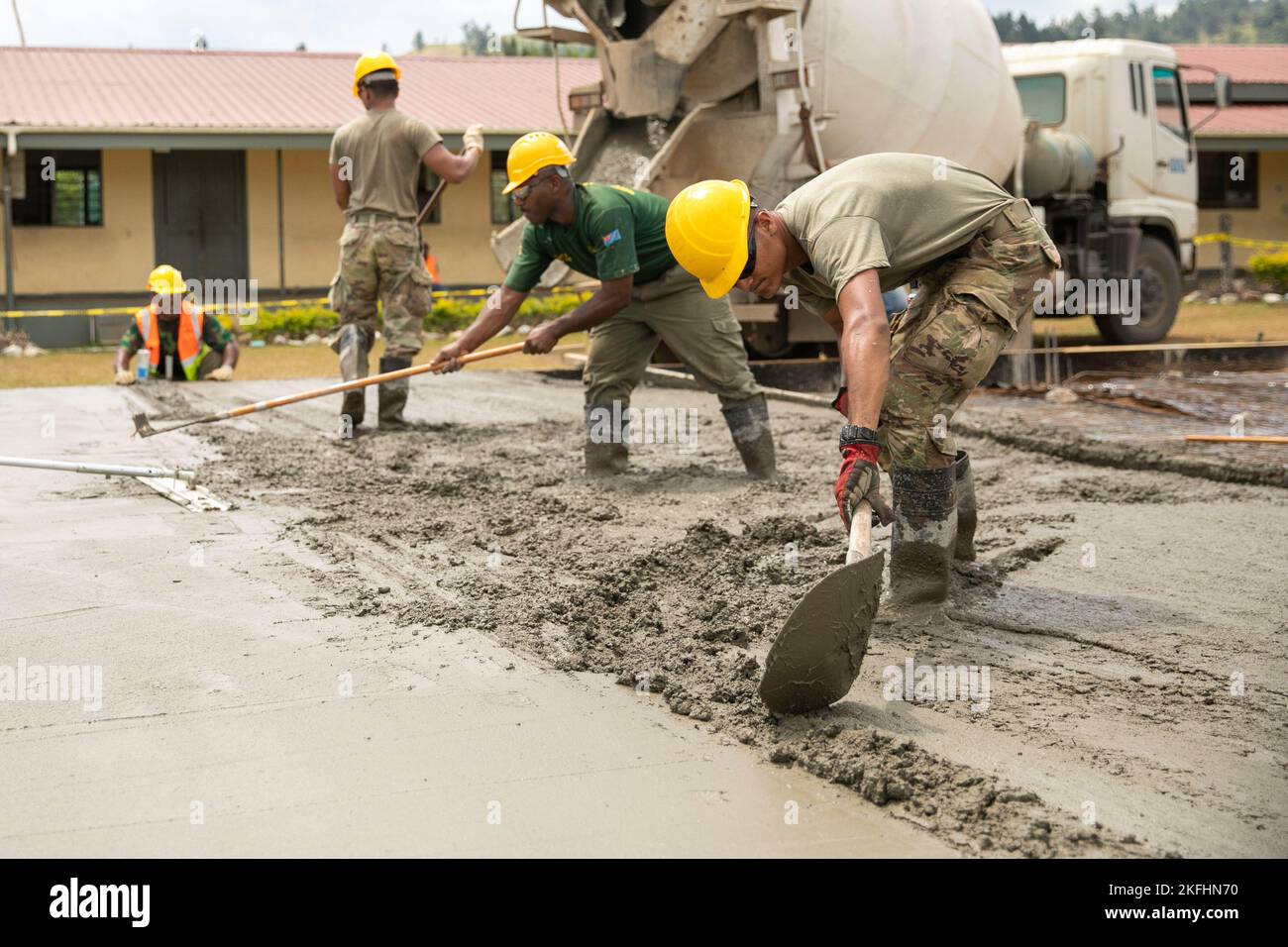 Members of 1st Platoon, 797th Vertical Engineer Company from Barrigada ...