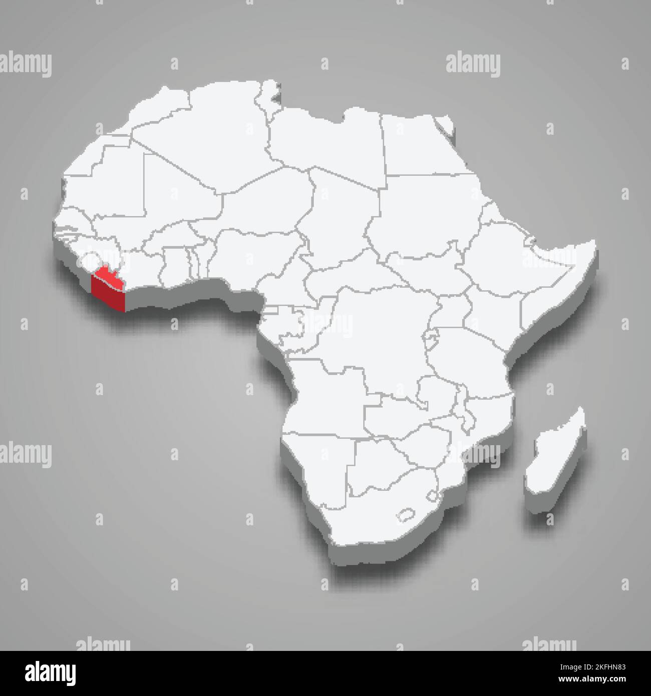 Liberia country location within Africa. 3d isometric map Stock Vector ...