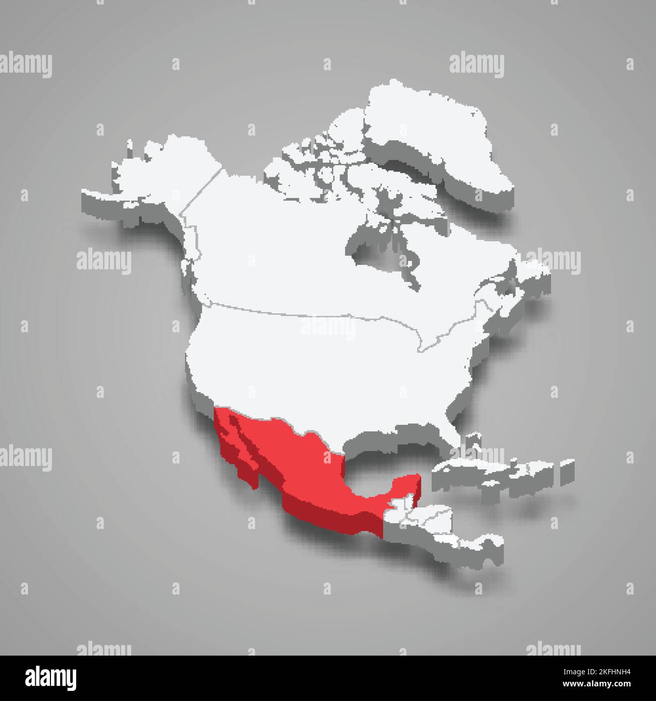 Mexico country location within North America. 3d isometric map Stock ... Mexico country location within North America. 3d isometric map Stock ...