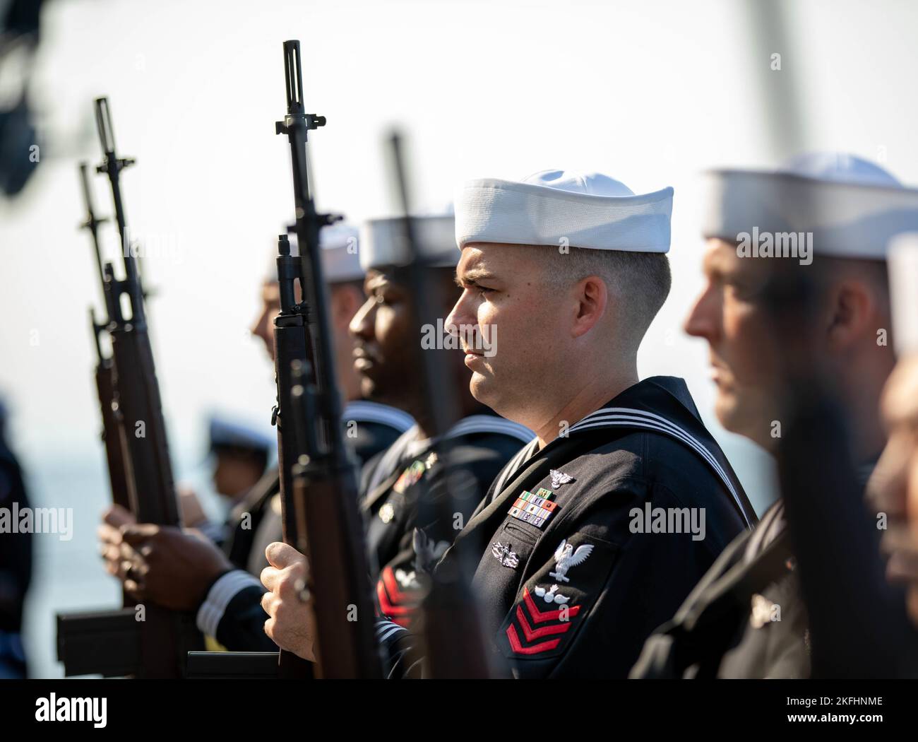 220917-N-PL946-1318 ATLANTIC OCEAN (Sept. 17, 2022) Members of the ...