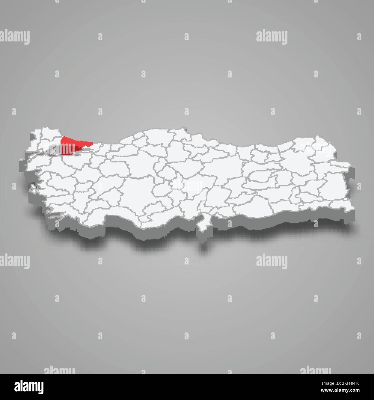 Istanbul region location within Turkey 3d isometric map Stock Vector ...