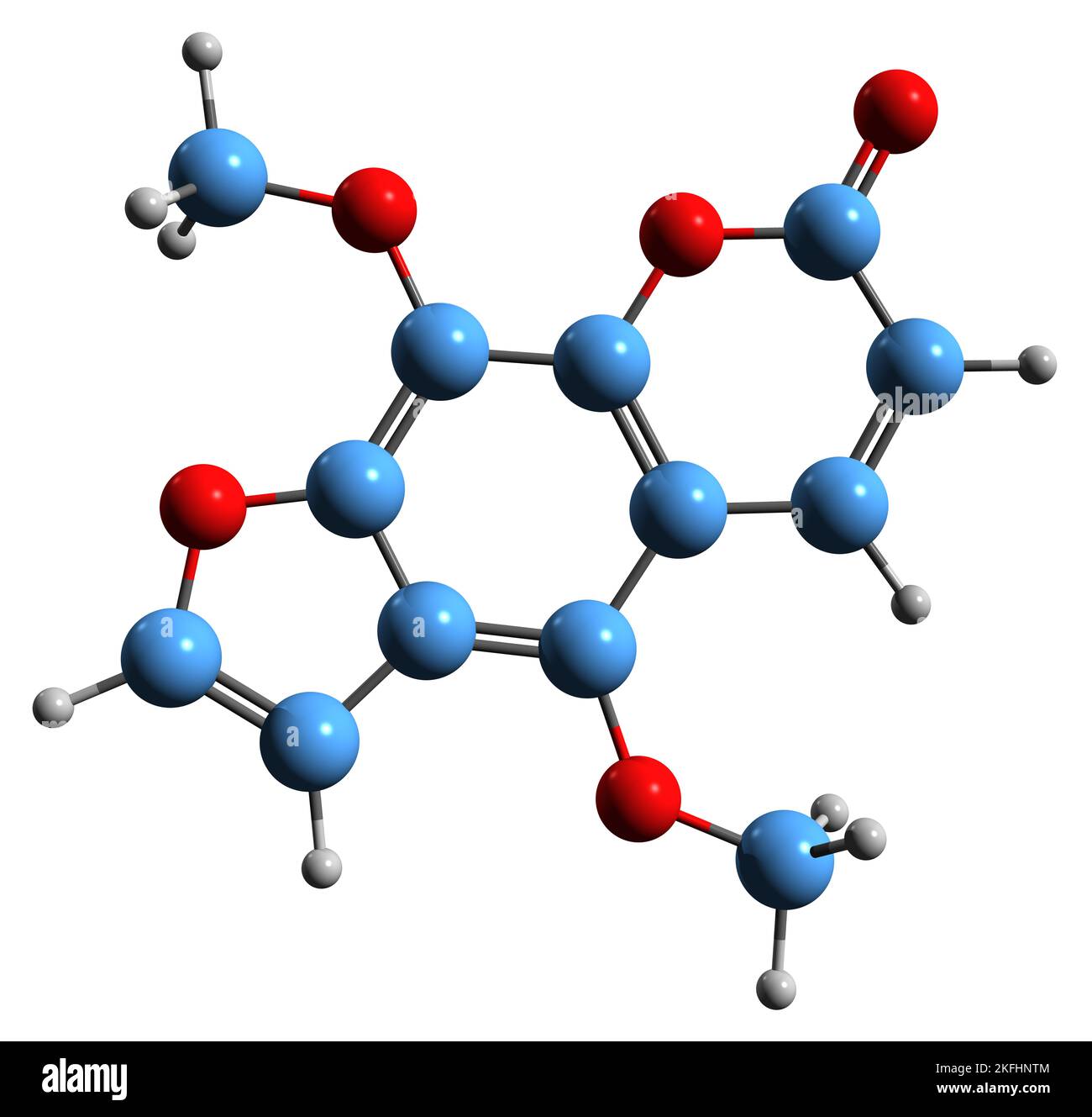 3D image of Isopimpinellin skeletal formula - molecular chemical ...
