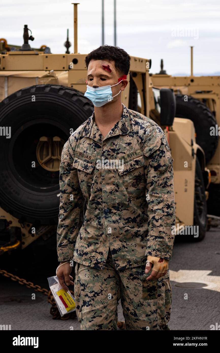 U.S. Navy Hospital Corpsman 3rd Class Isaac Riojas, assigned to ...