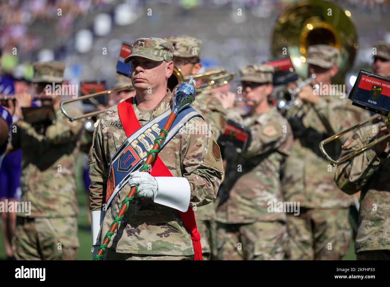 The 1st Infantry Division Band joins the Kansas State University ...