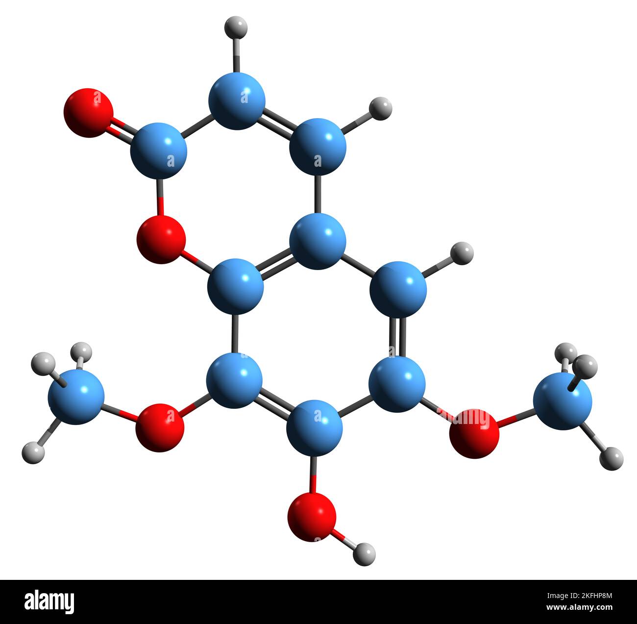 3D image of Isofraxidin skeletal formula - molecular chemical structure ...