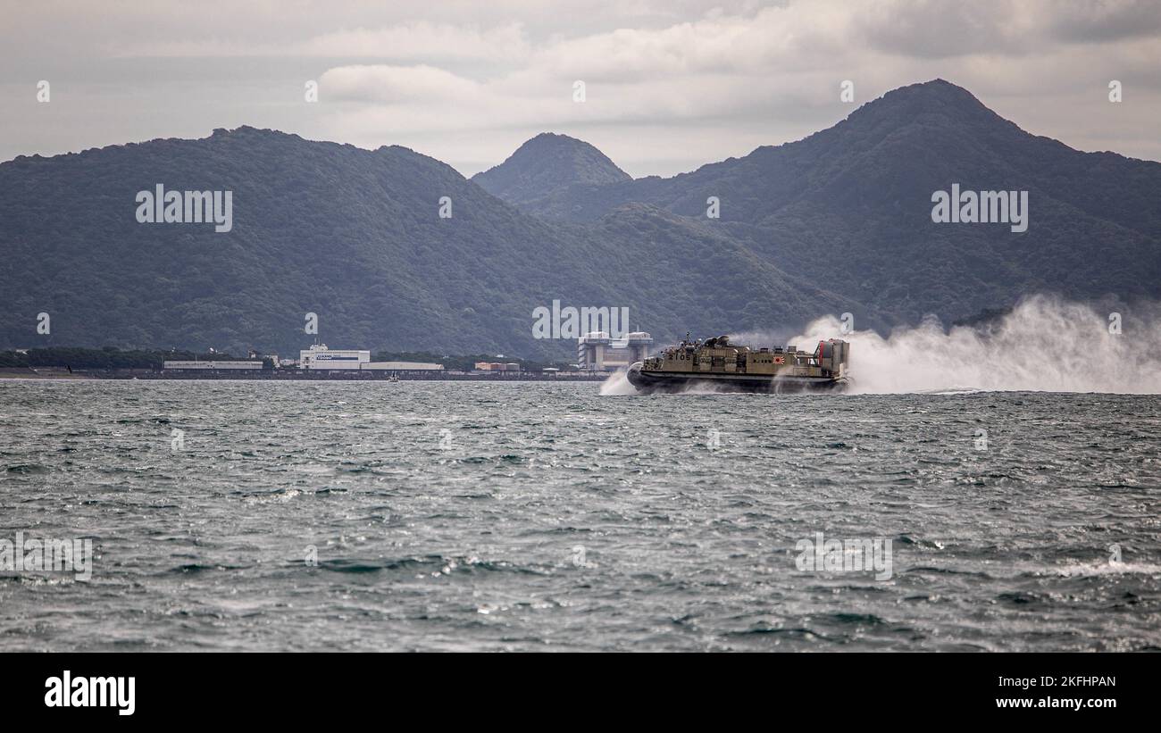 A Japan Maritime Self-Defense Force (JMSDF) landing craft air cushion ...