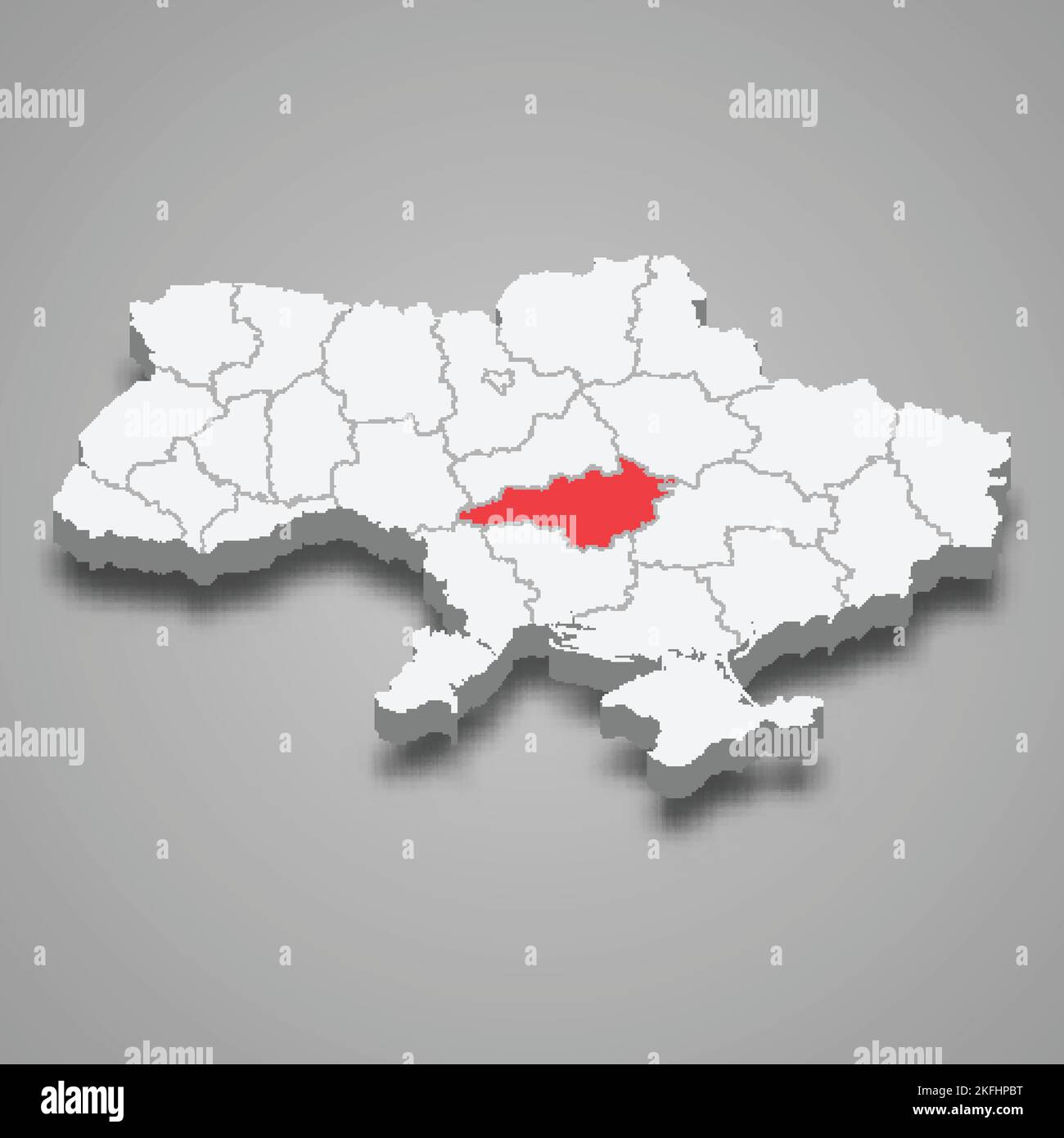 Kirovohrad Oblast. Region location within Ukraine 3d isometric map ...