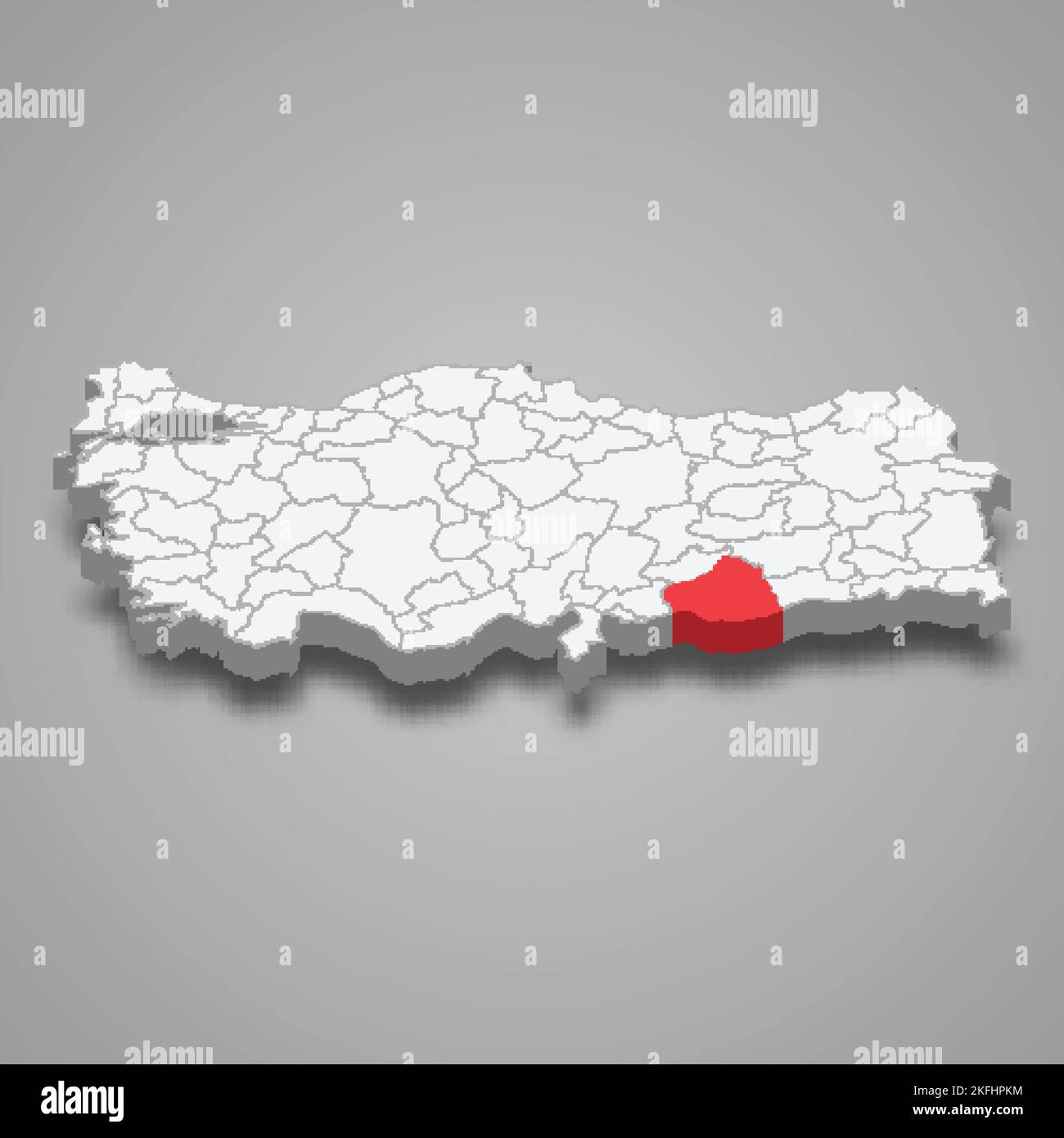 Sanliurfa region location within Turkey 3d isometric map Stock Vector ...