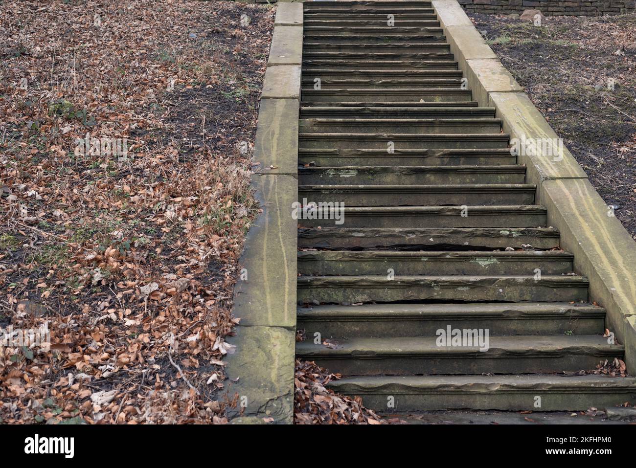 old rustic stone steps leading up the hil Stock Photo - Alamy