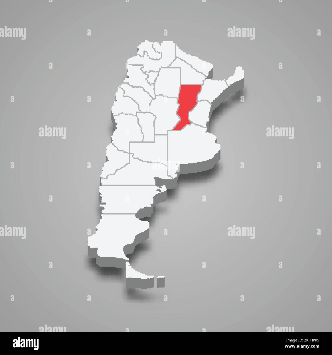 Santa Fe region location within Argentina 3d isometric map Stock Vector ...