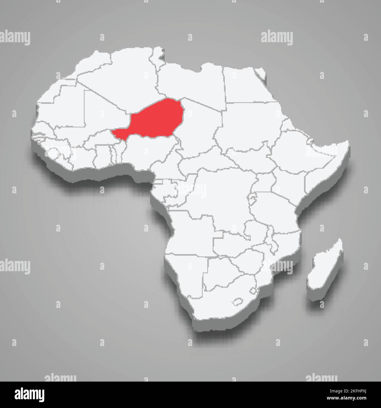 Niger country location within Africa. 3d isometric map Stock Vector ...
