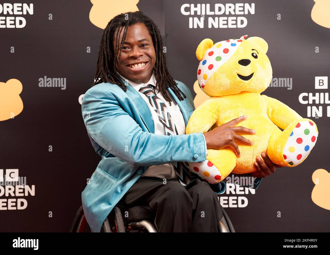 Ade Adepitan at the BBC Children In Need telethon at BBC Studios in ...