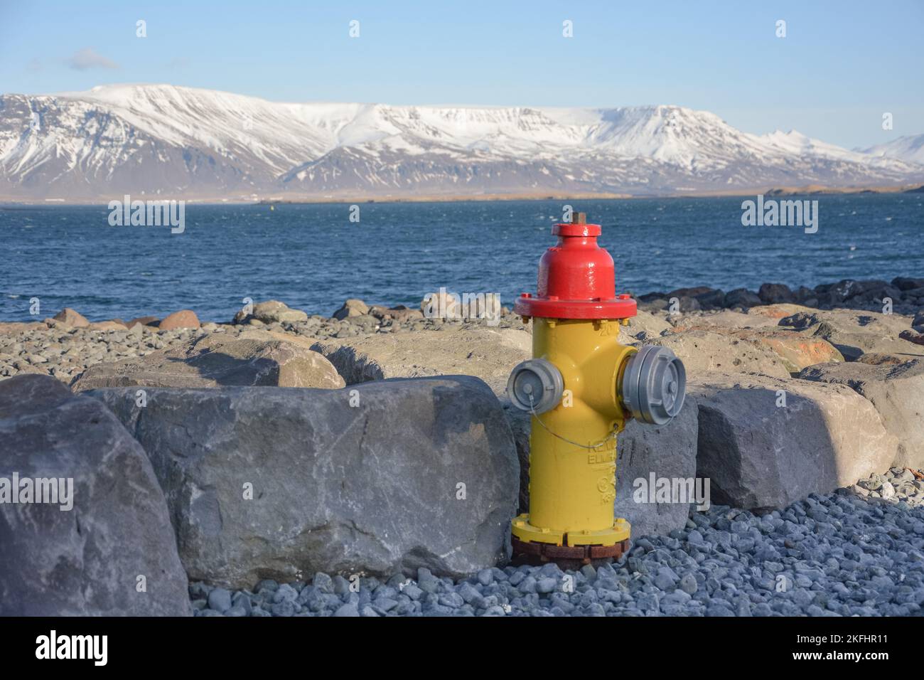 Fire Hydrant on the seafront in Reykjavik iceland Stock Photo - Alamy