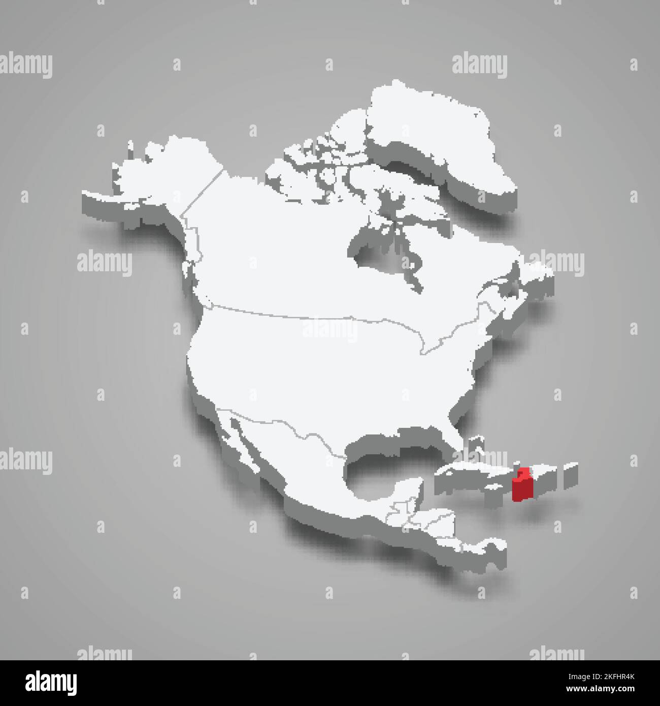 Haiti country location within North America. 3d isometric map Stock ...