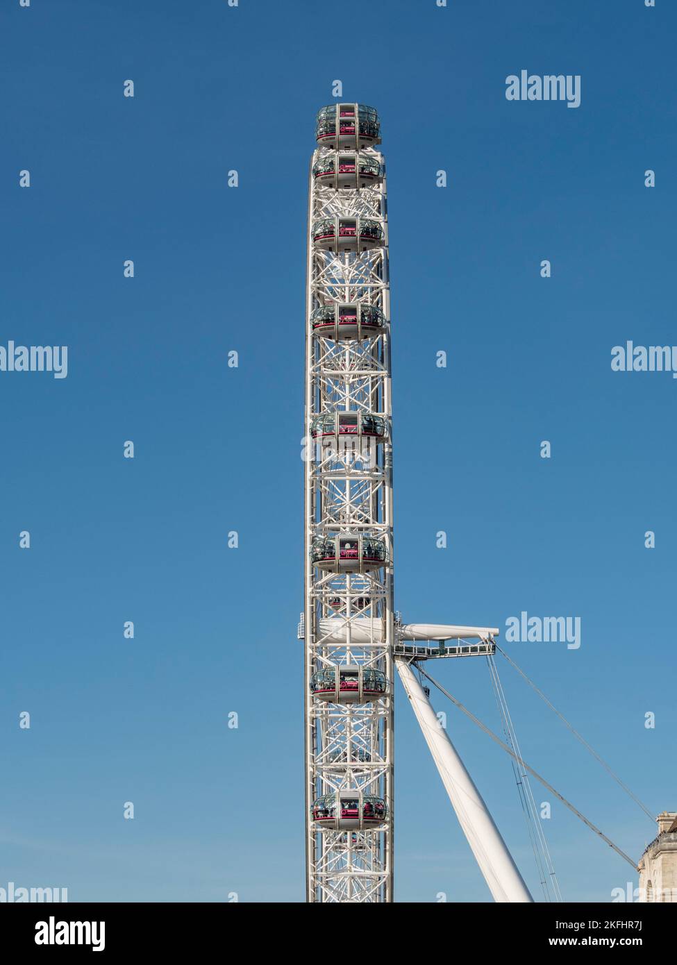 Close up view of the passenger pods on the London Eye, London, UK Stock ...