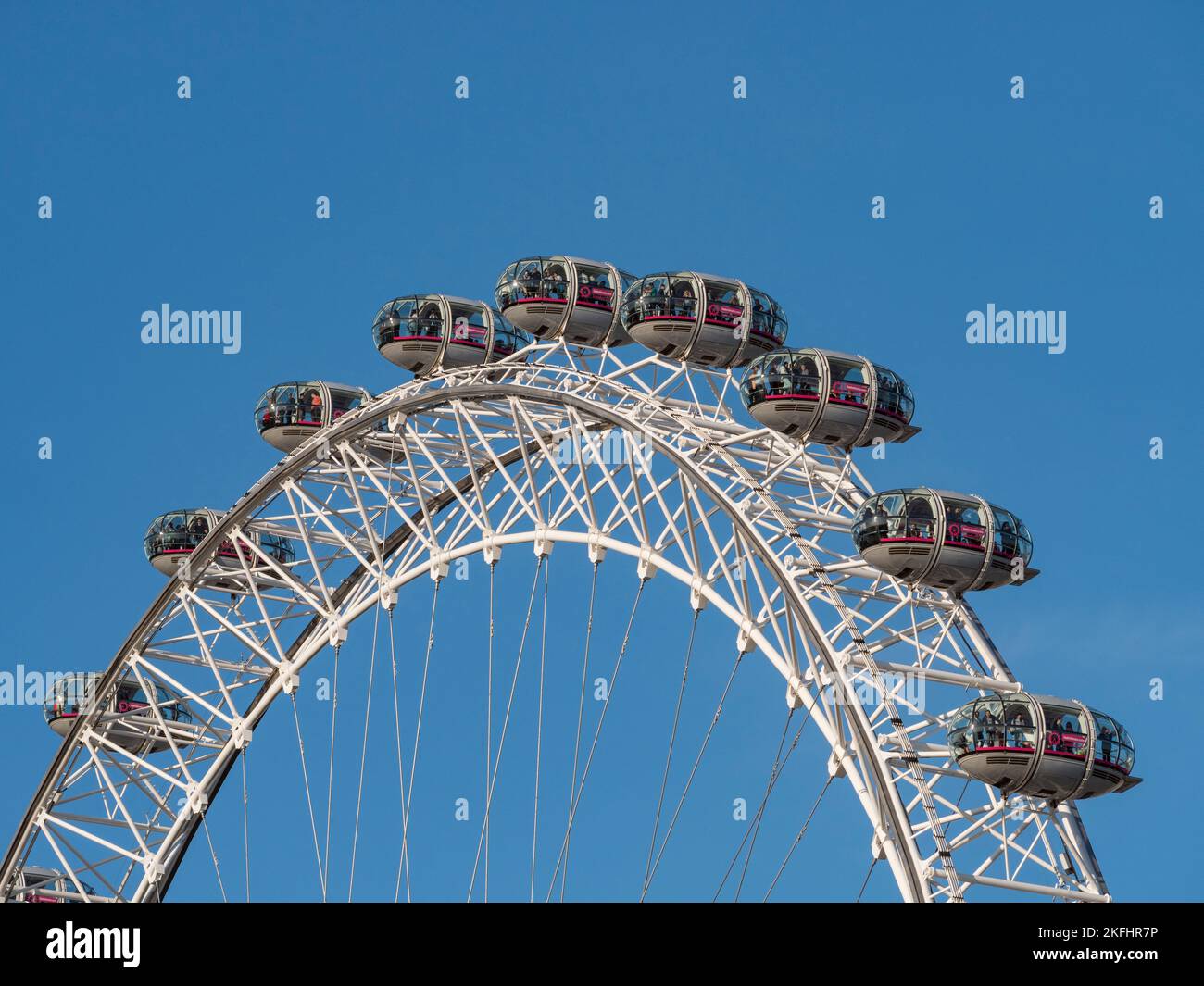 Close up view of the passenger pods on the London Eye, London, UK Stock ...