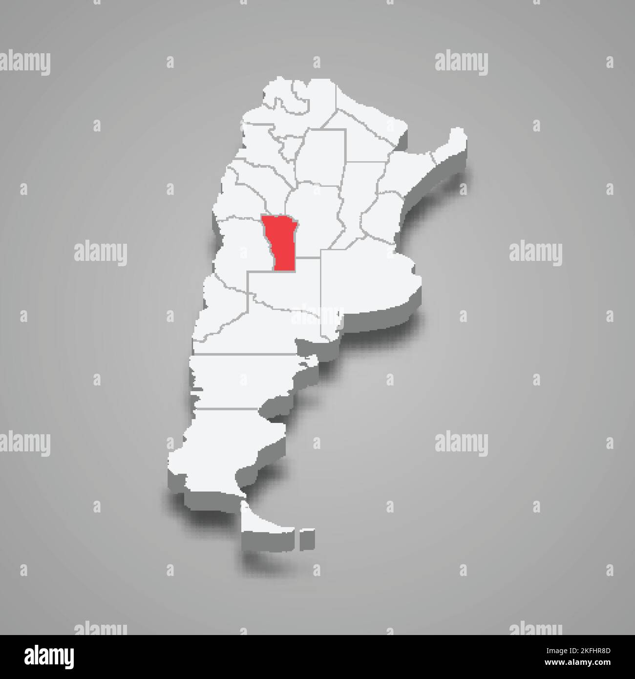 San Luis region location within Argentina 3d isometric map Stock Vector ...