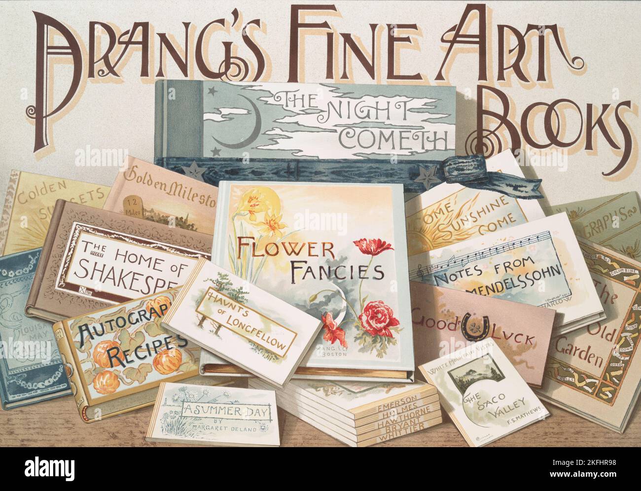 Prang's Fine Art Books. [Poster depicting several of Prang's books ...