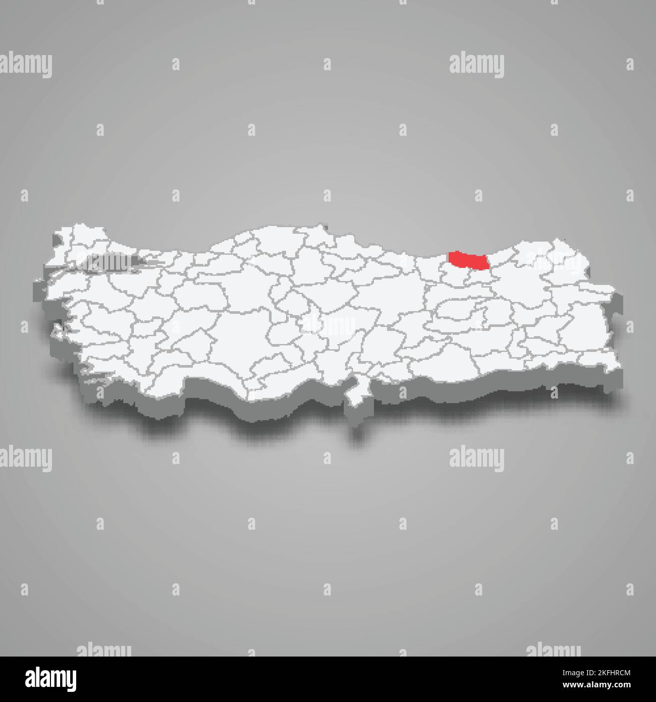 Trabzon region location within Turkey 3d isometric map Stock Vector ...