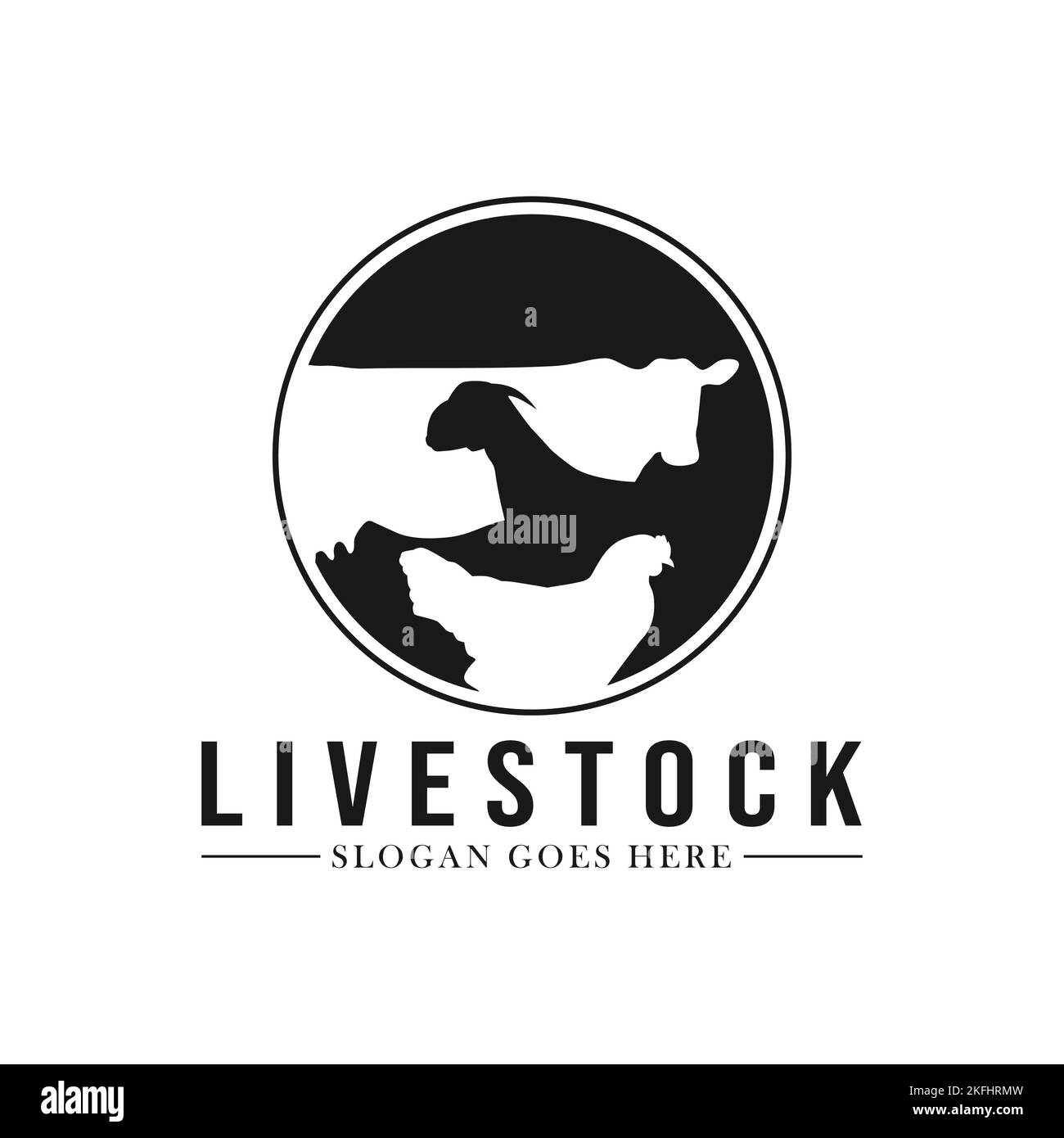 Livestock logo design. Farm animal logo template Stock Vector Image ...