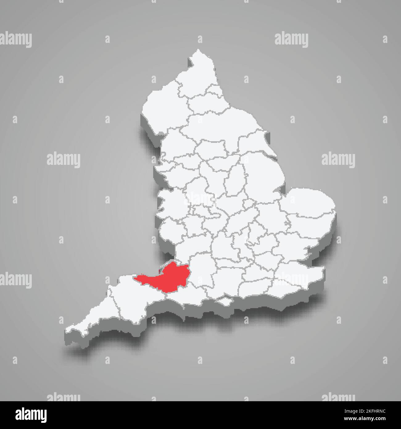 Somerset county location within England 3d isometric map Stock Vector ...