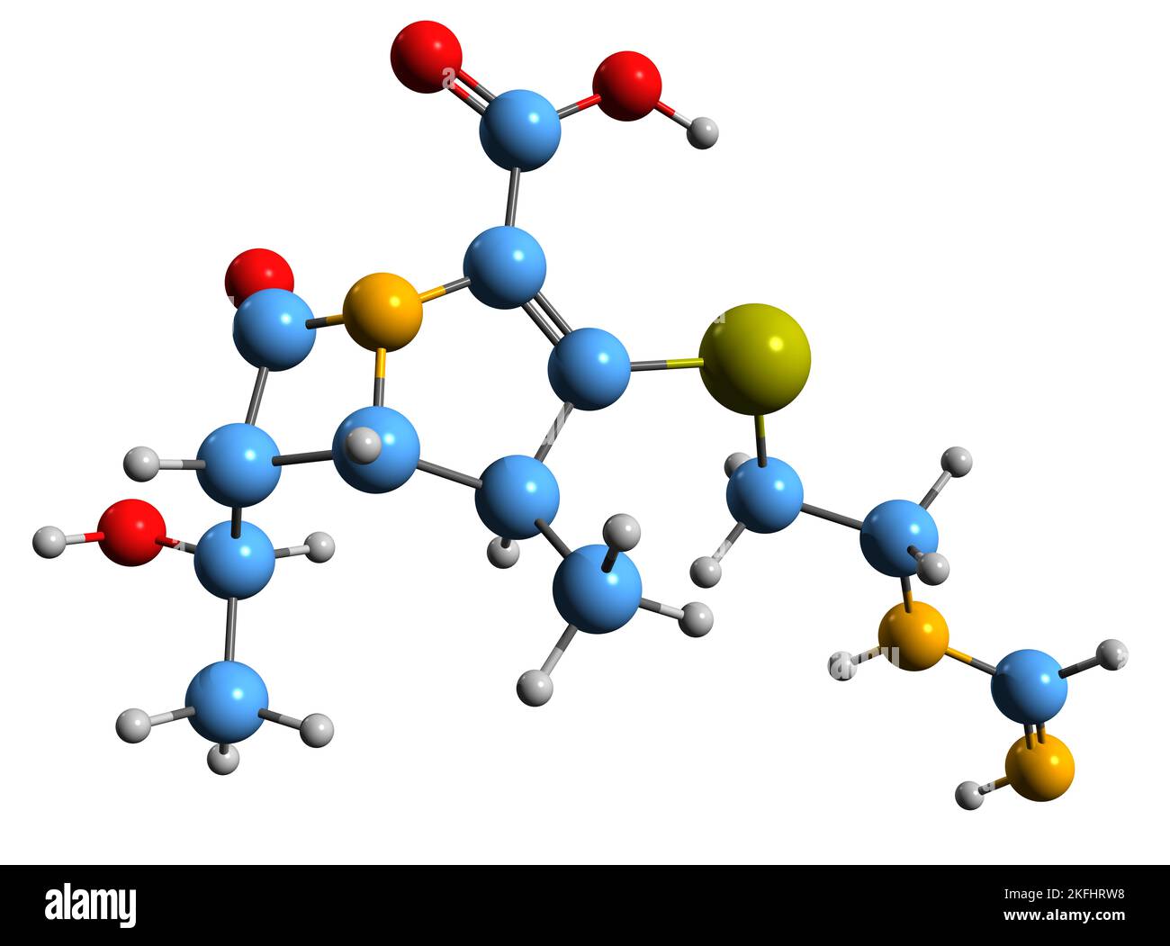 3D image of Imipenem skeletal formula - molecular chemical structure of ...