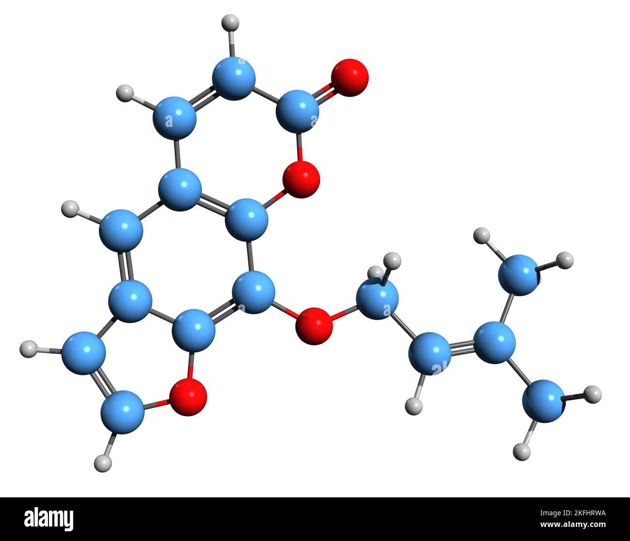 3D image of Imperatorin skeletal formula - molecular chemical structure ...