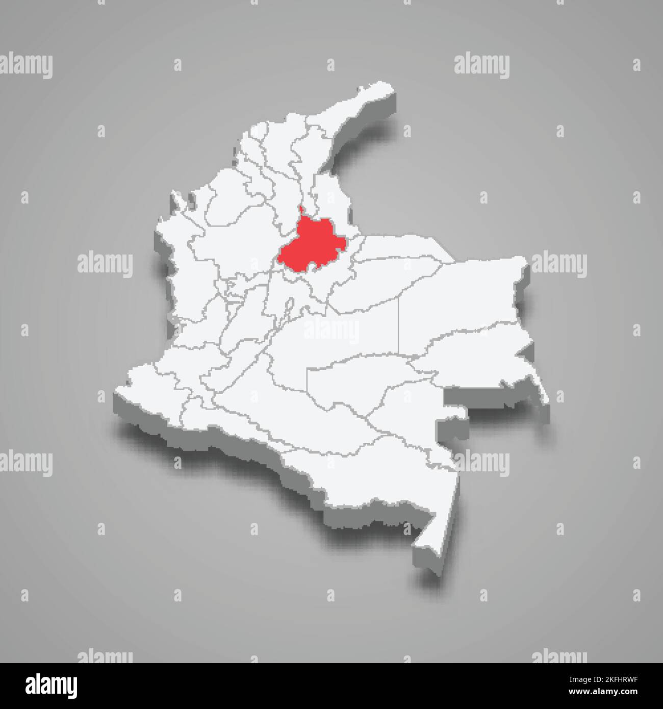 Santander region location within Colombia 3d isometric map Stock Vector ...