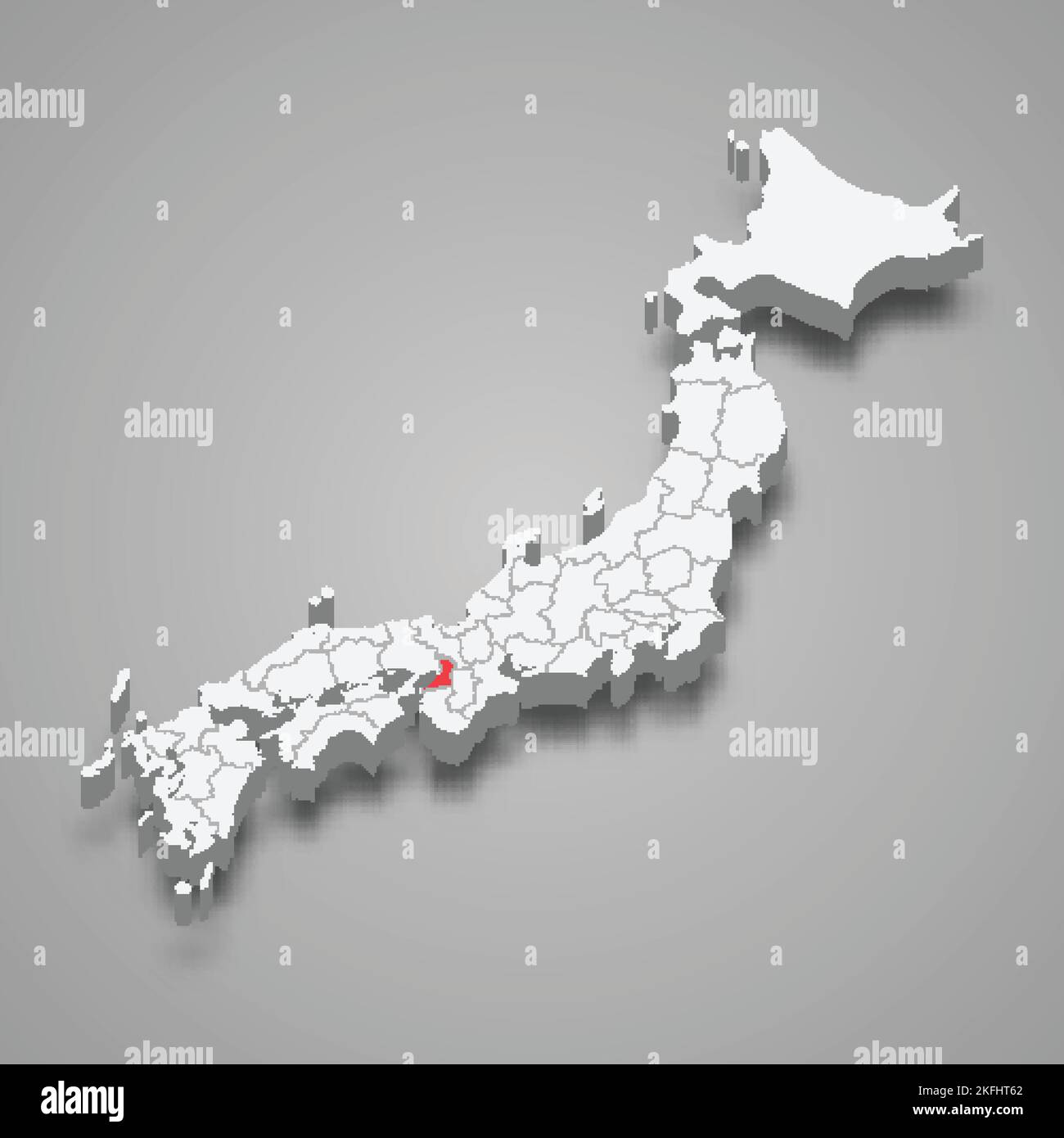 Osaka region location within Japan 3d isometric map Stock Vector Image ...