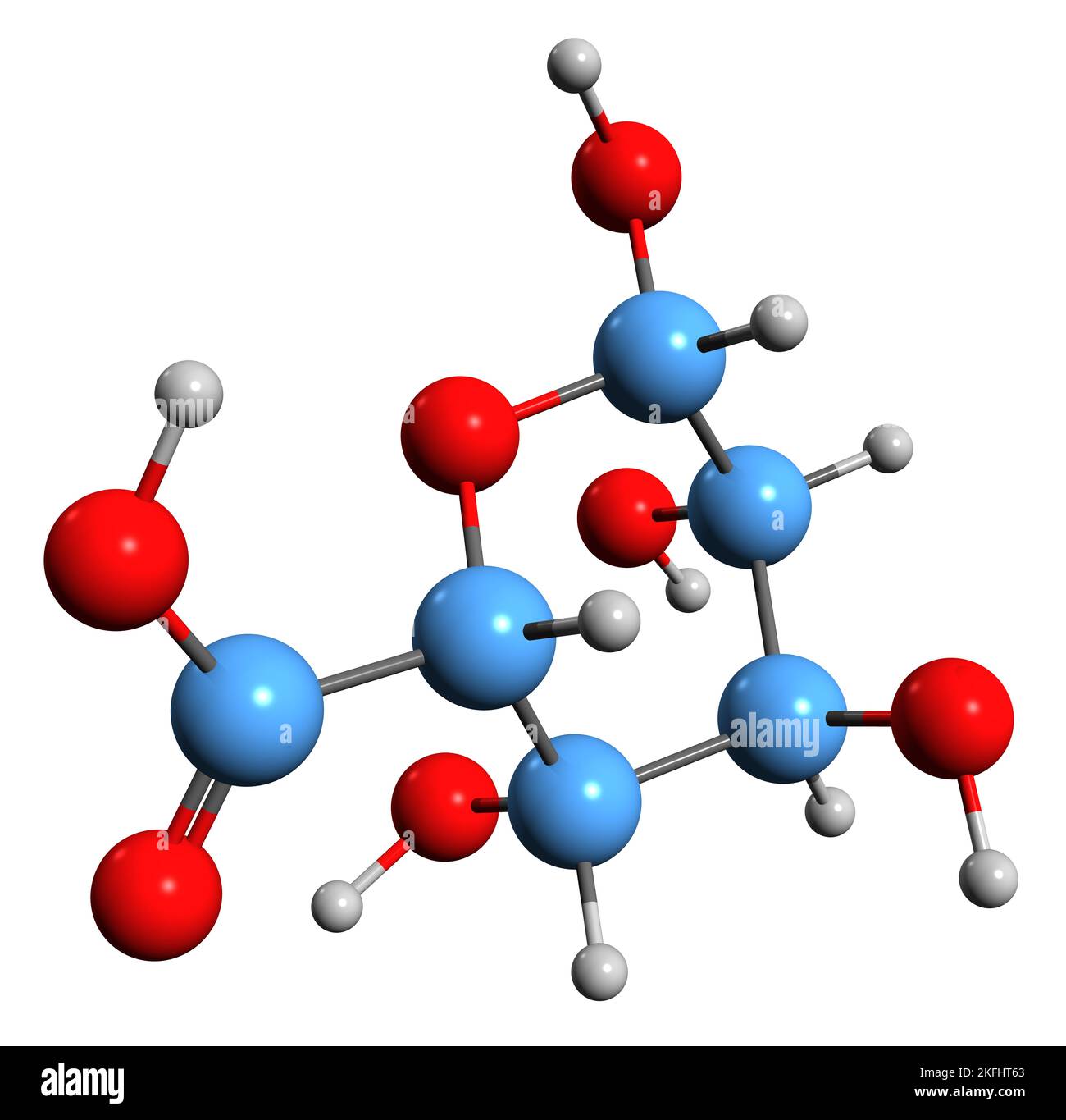 3D image of Iduronic acid skeletal formula - molecular chemical ...