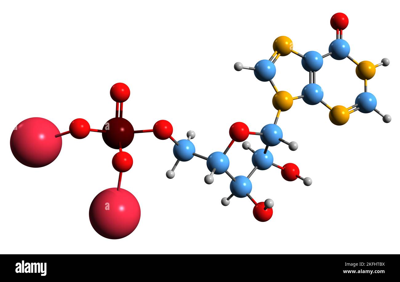 3D image of Disodium inosinate skeletal formula - molecular chemical ...