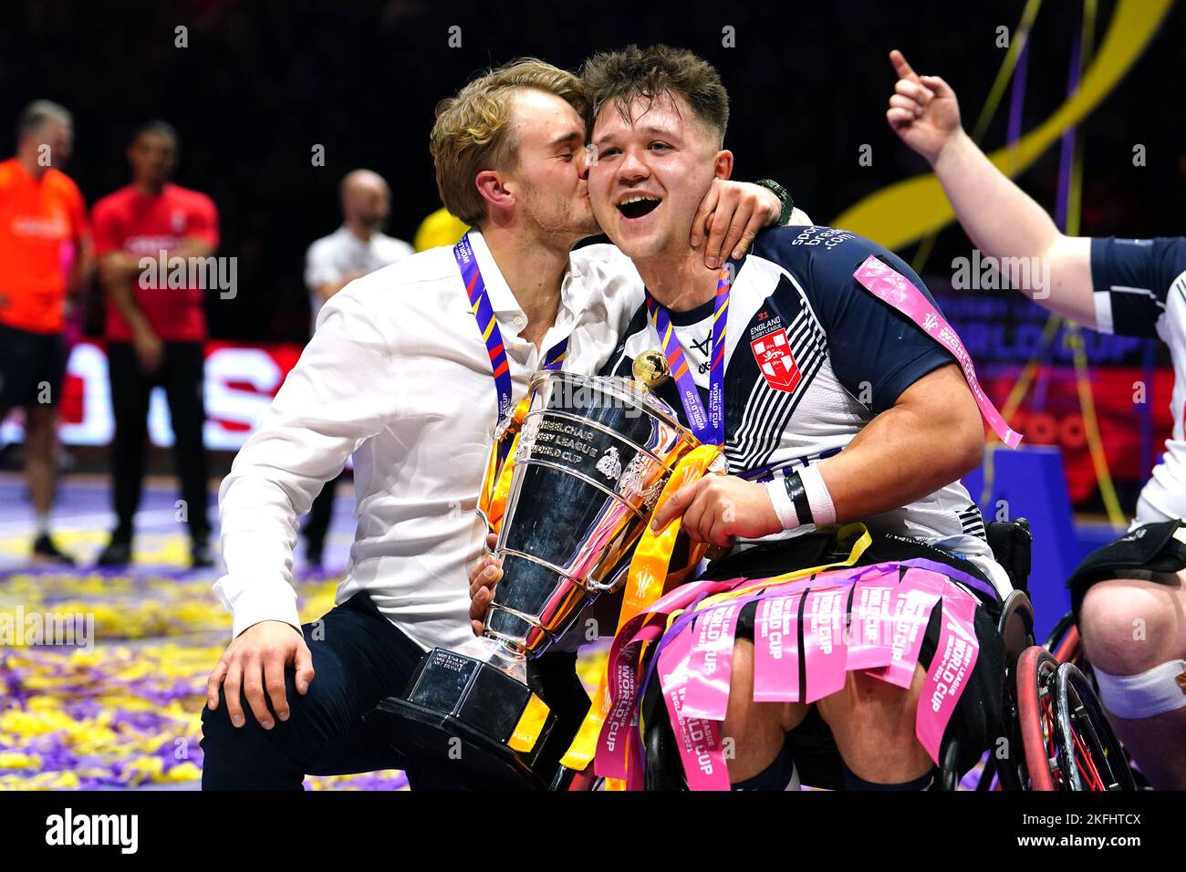 England head coach Tom Coyd (left) and Tom Halliwell celebrate with the ...