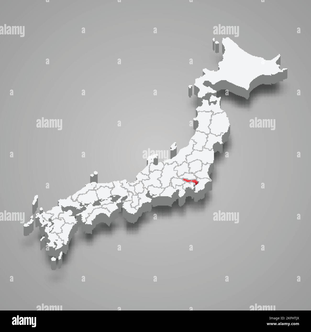 Tokyo region location within Japan 3d isometric map Stock Vector Image ...