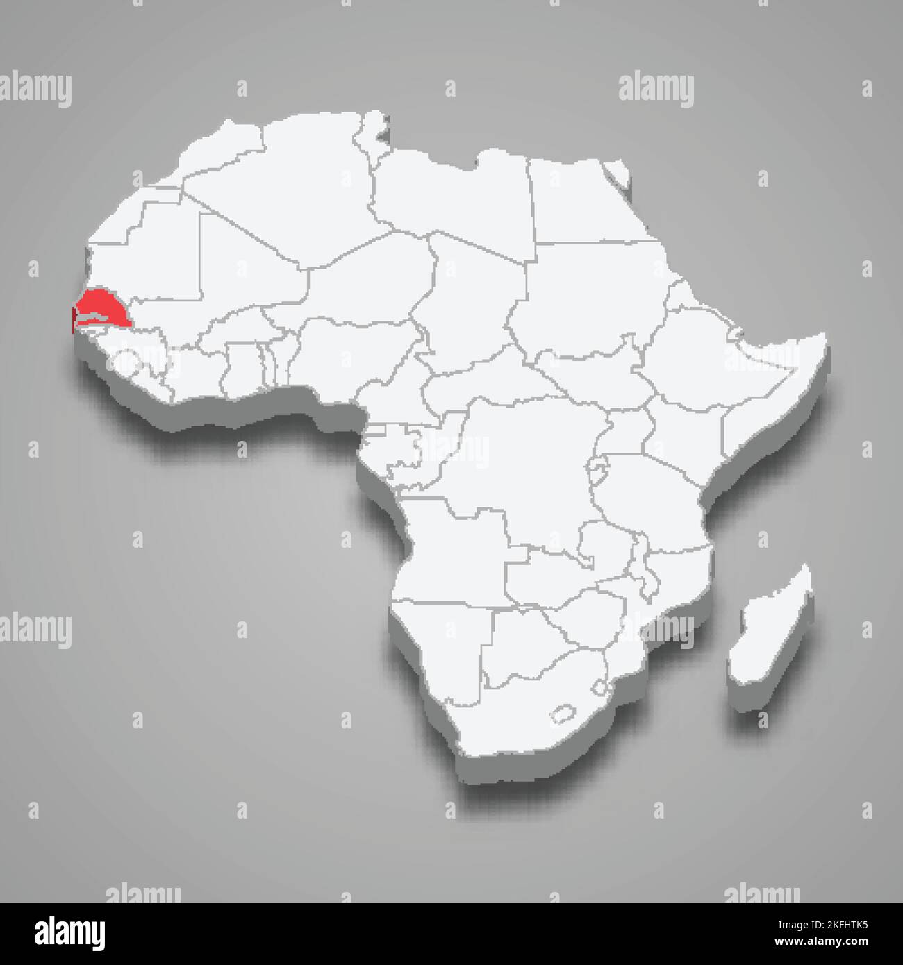 Senegal country location within Africa. 3d isometric map Stock Vector ...
