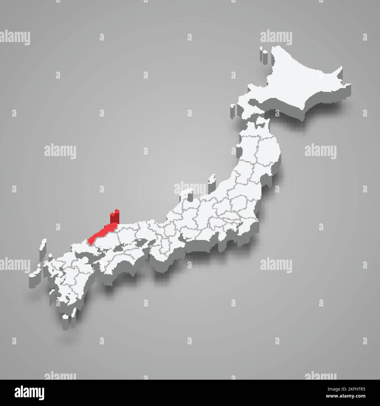 Shimane region location within Japan 3d isometric map Stock Vector ...
