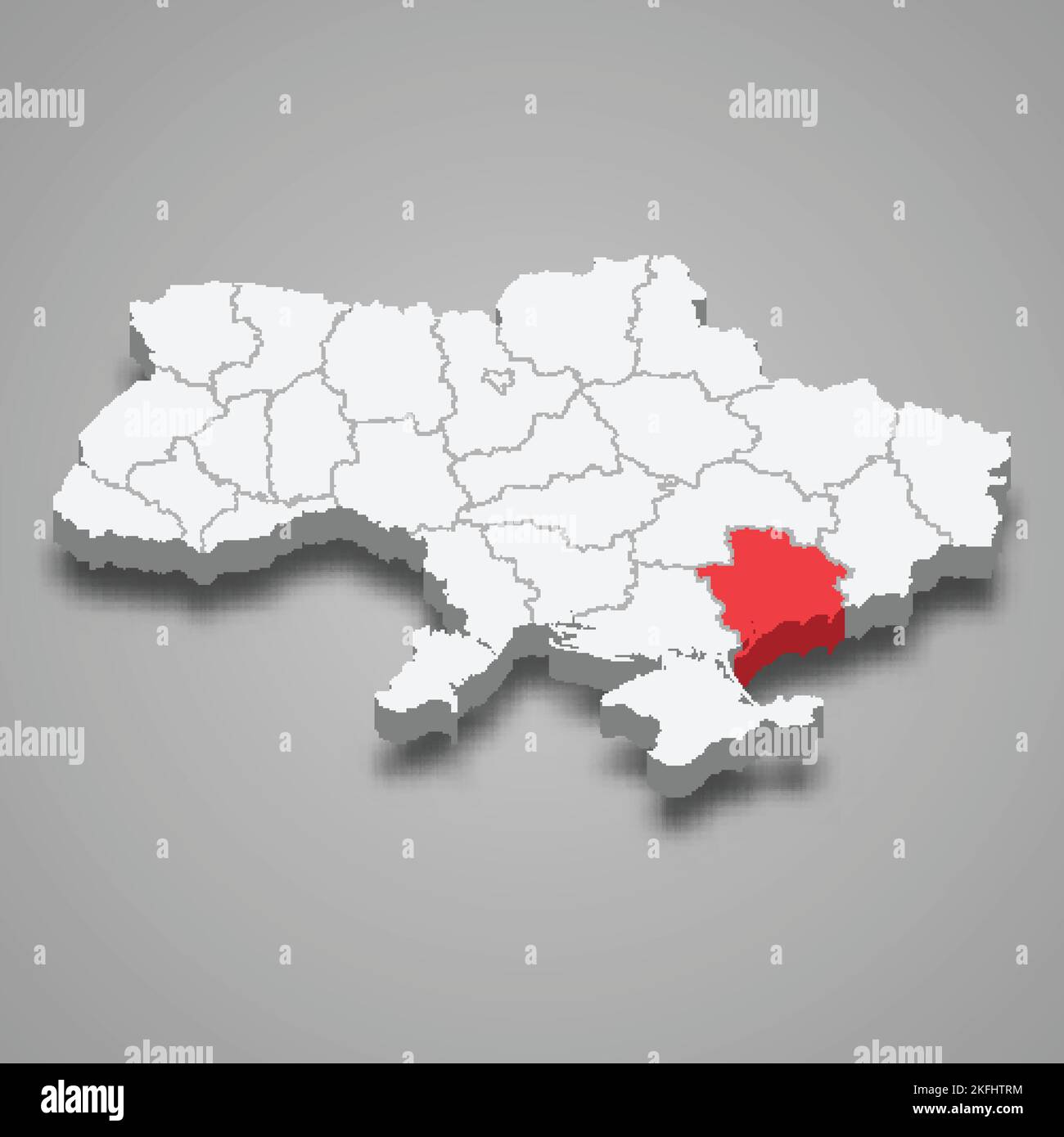 Zaporizhzhia Oblast. Region location within Ukraine 3d isometric map ...