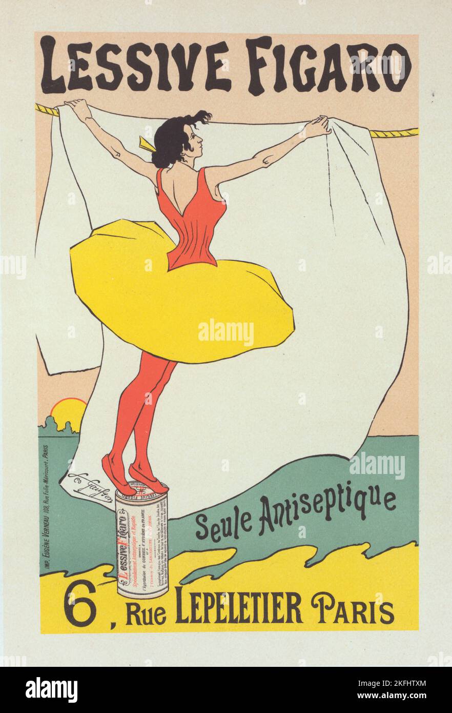 Affiche pour la "Lessive Figaro"., c1897. [Publisher: Imprimerie Chaix ...