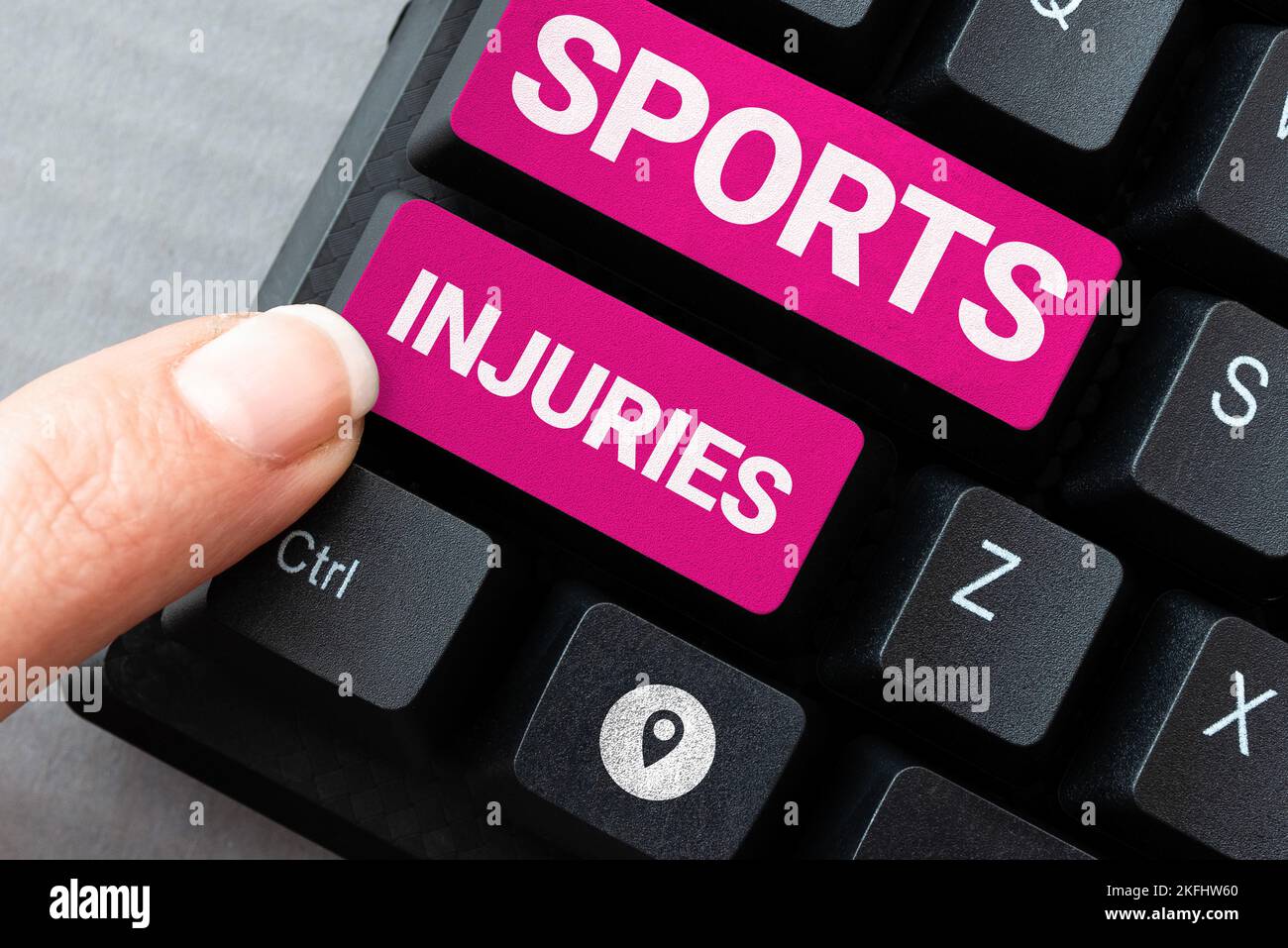 Text caption presenting Sports Injuries, Business overview injuries ...