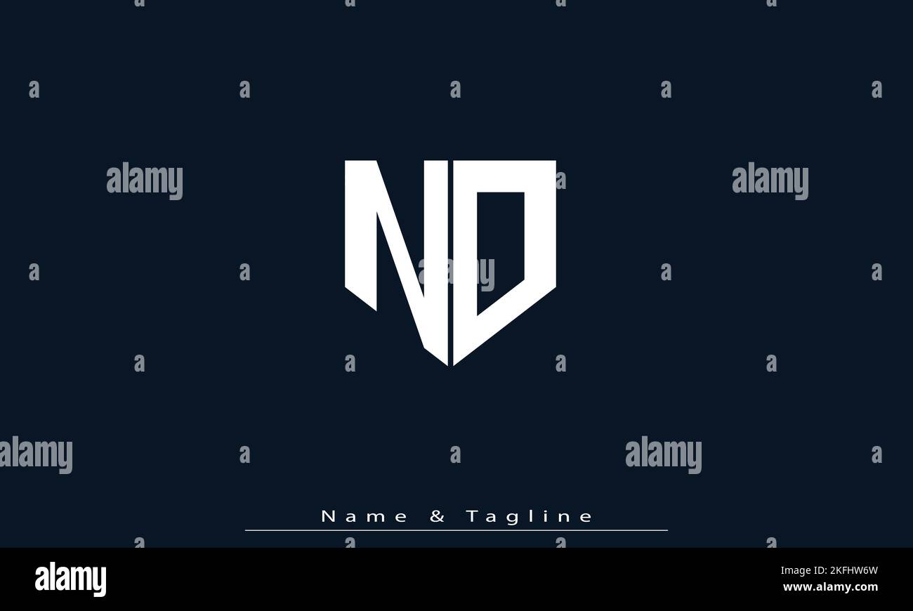 Alphabet letters Initials Monogram logo ND , DN Stock Vector Image ...
