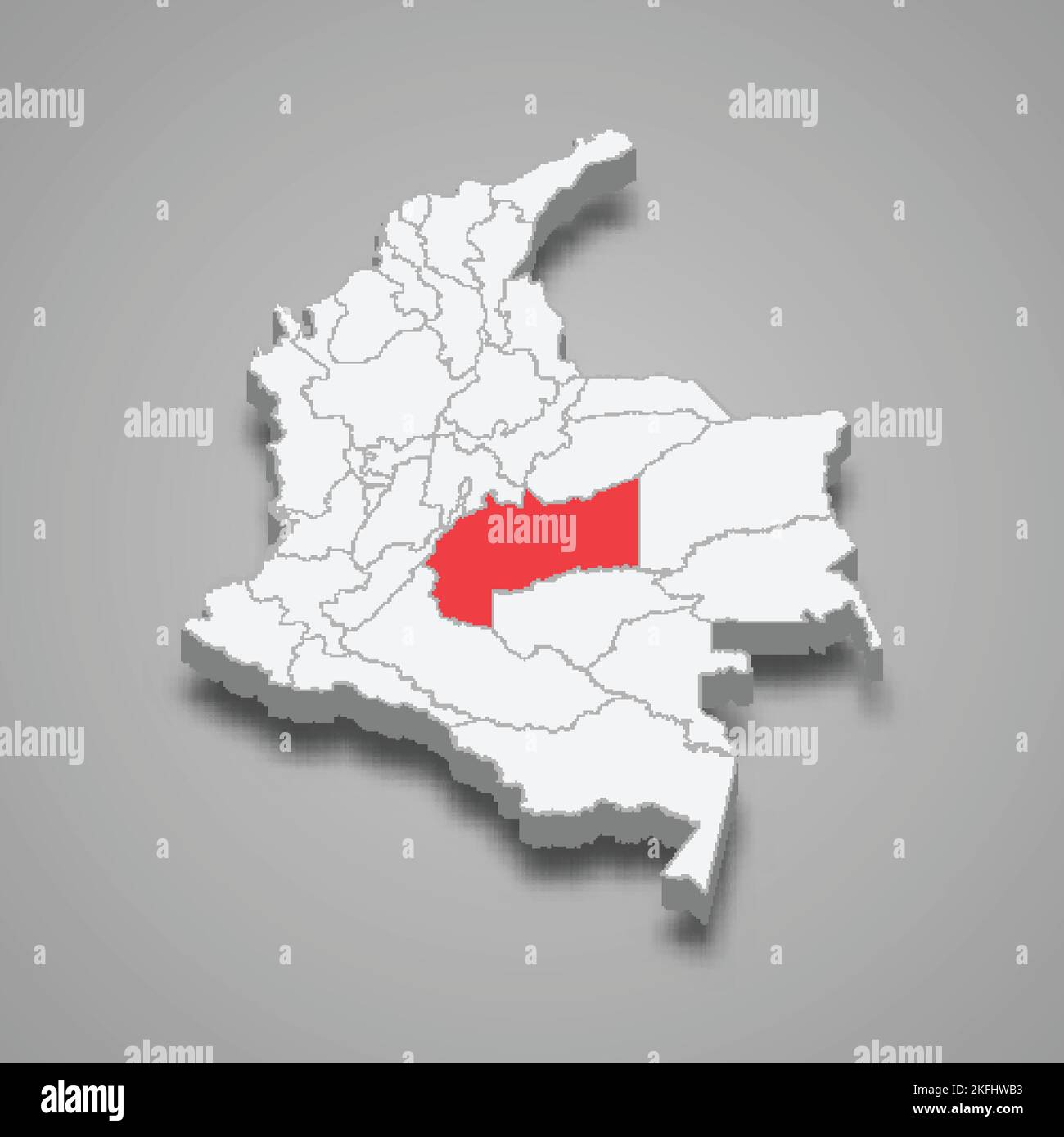 Meta region location within Colombia 3d isometric map Stock Vector ...