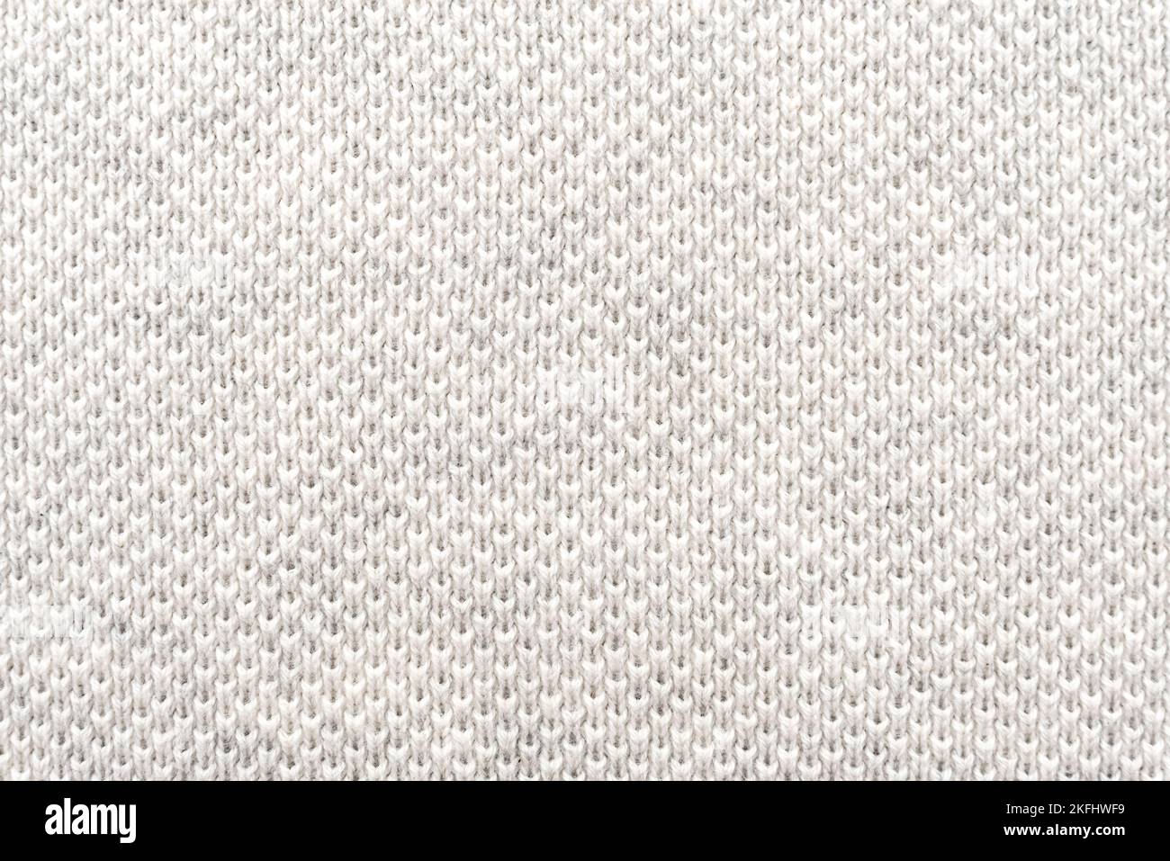 White natural texture of knitted wool textile material background ...