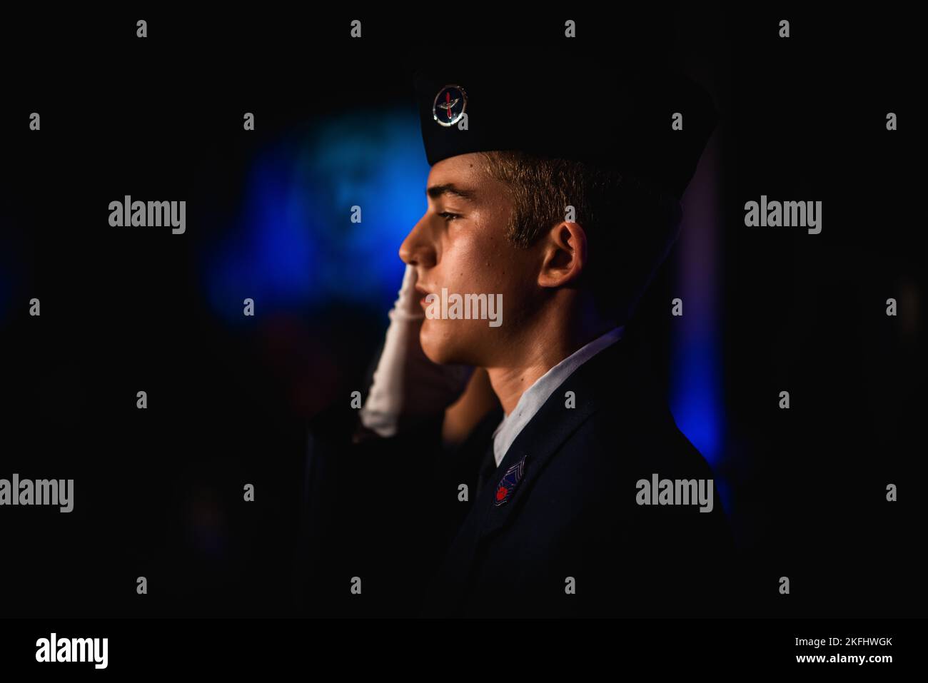 A Florida Civil Air Patrol cadet renders a salute during a POW/MIA ...