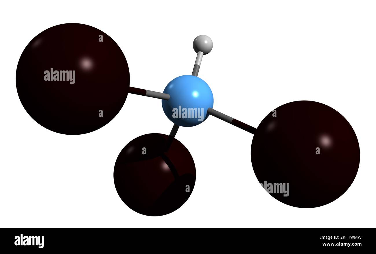 3D image of Iodoform skeletal formula - molecular chemical structure of ...