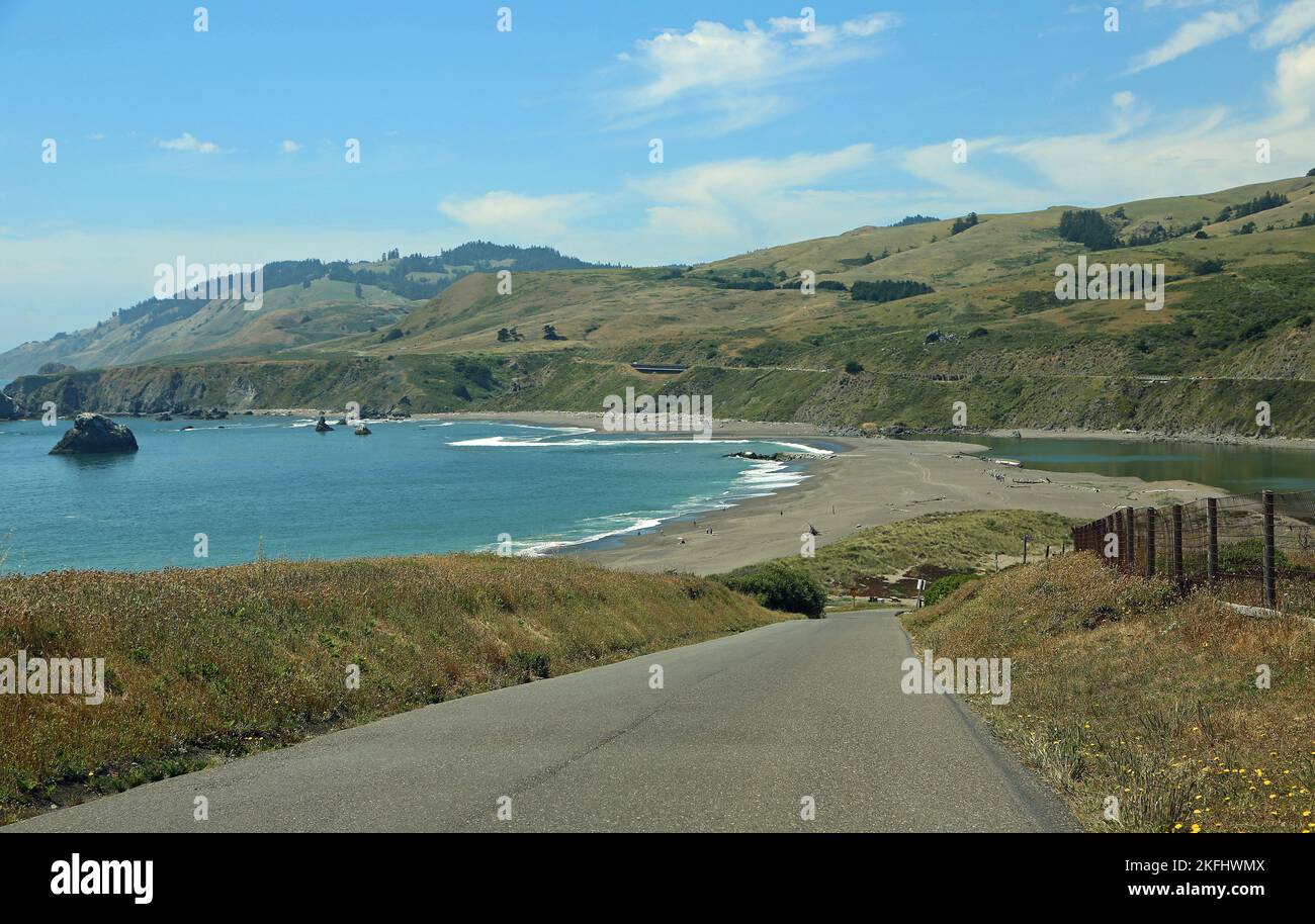 Driving down to Goat Rock Beach - California Stock Photo - Alamy
