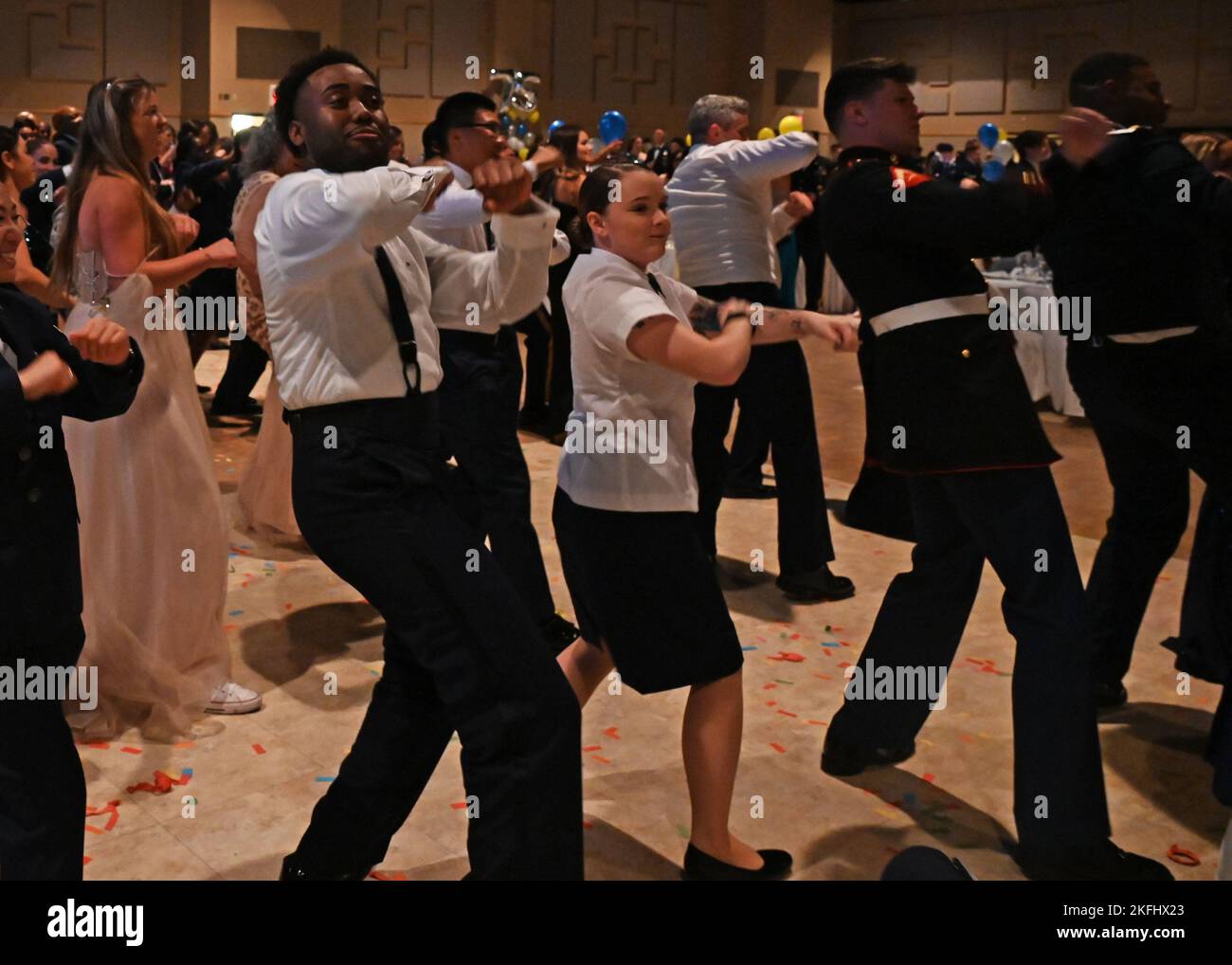 Air Force Ball attendees dance during the afterparty of the annual Air ...