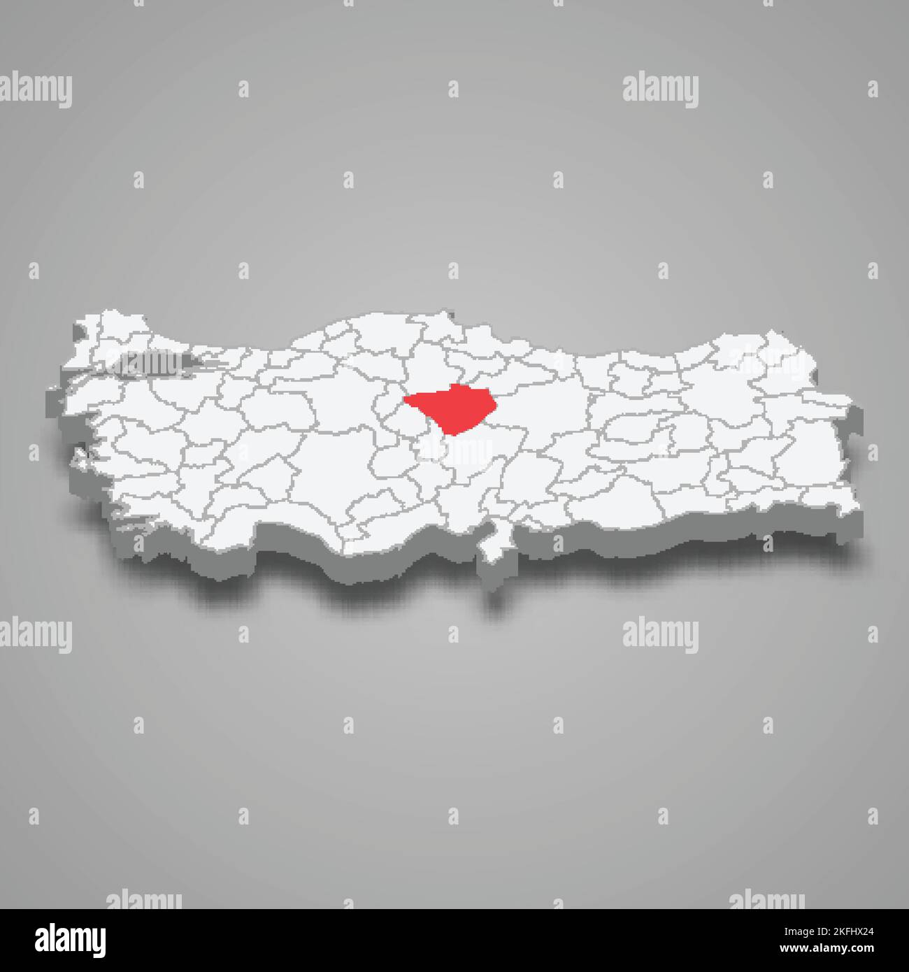 Yozgat region location within Turkey 3d isometric map Stock Vector ...
