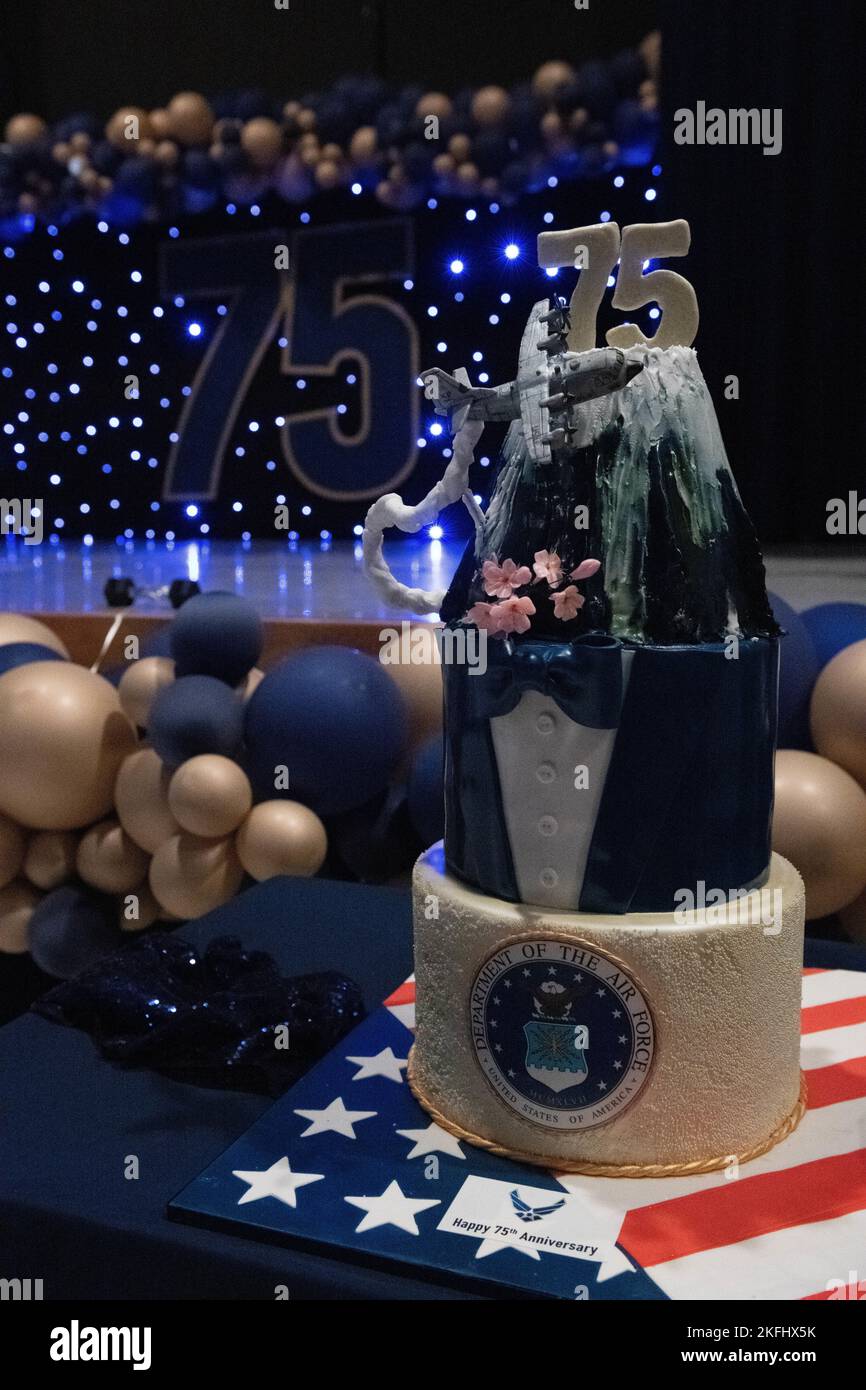 Cake is on display during Yokota’s Air Force Ball for the 75th U.S. Air ...