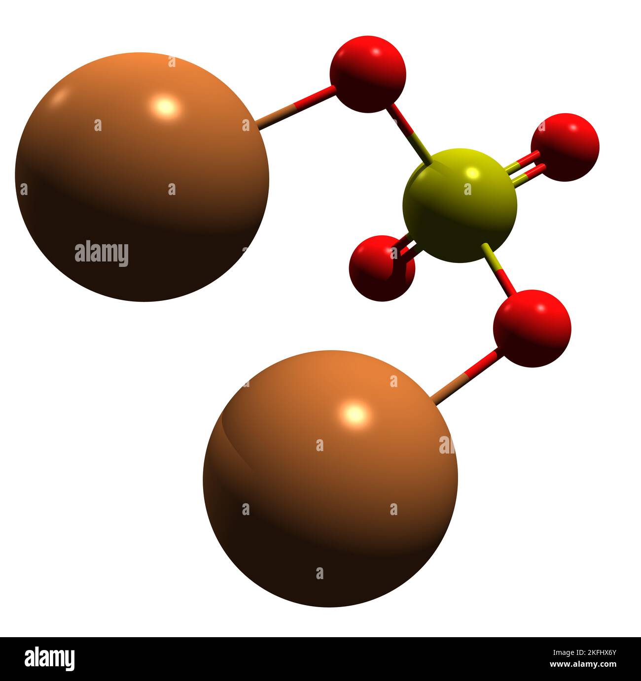 3D image of Potassium sulfate skeletal formula - molecular chemical ...